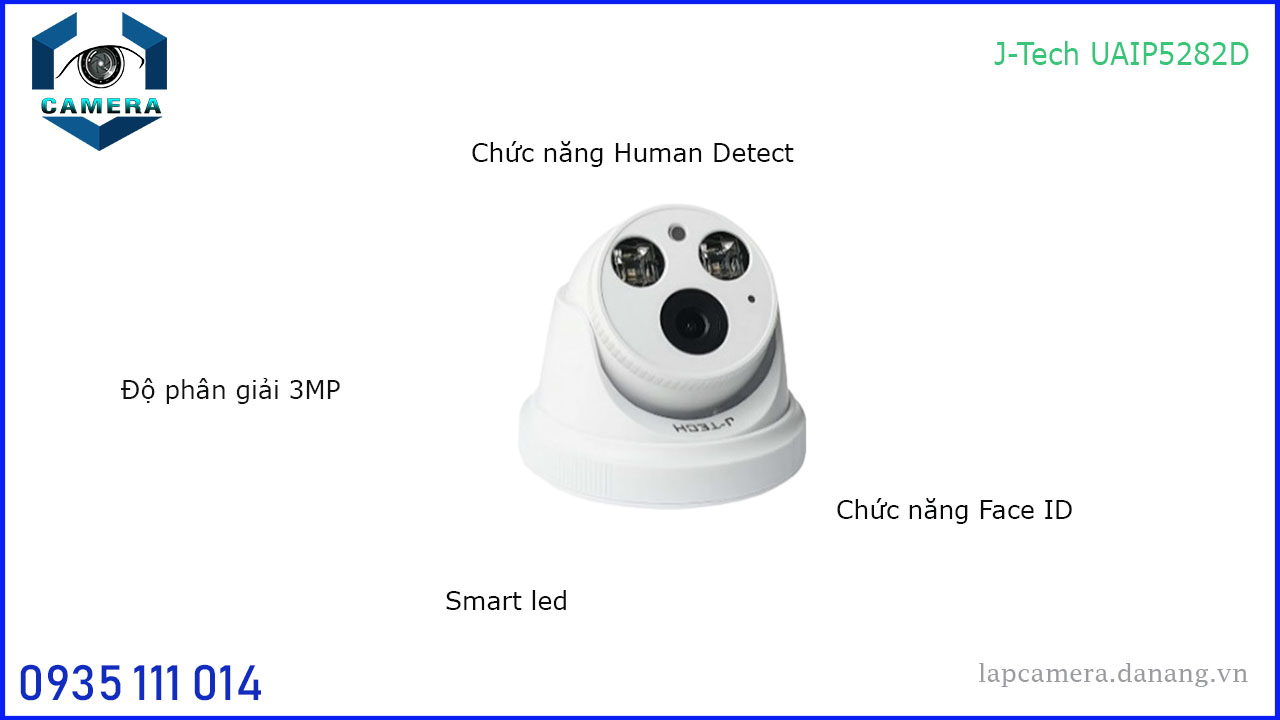 Camera IP J-Tech ngoài trời UAIP5282D (4MP/Human Detect/FaceID/PoE ...