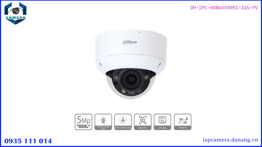 Camera IP Dahua trong nhà cố định DH-IPC-HDBW3549R1-ZAS-PV